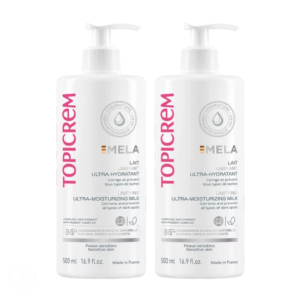 Topicrem Mela Duo Lait Unifiant Ultra-Hydratant Spf15 2x500ml Univers ...
