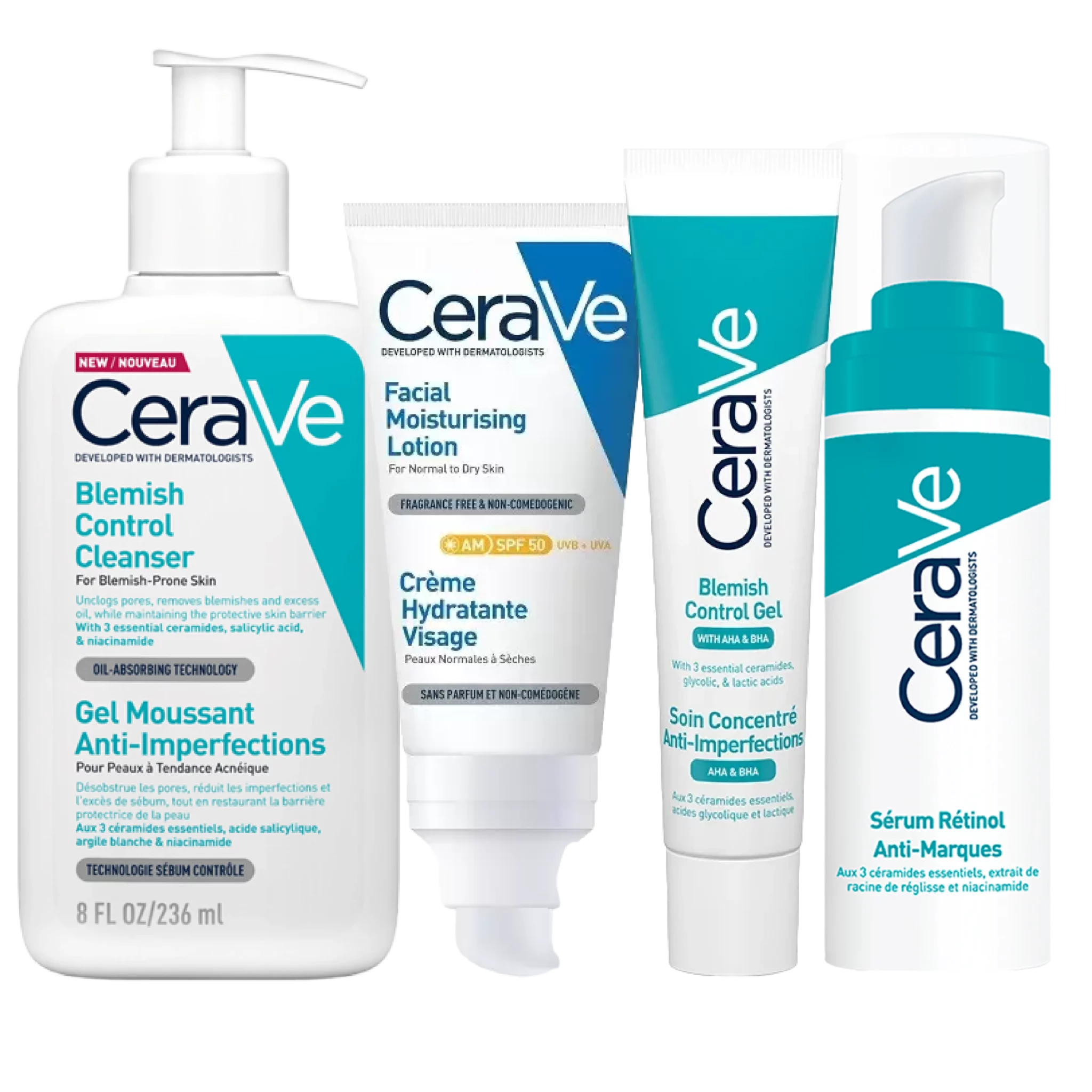 Cerave Routine Compléte Anti-Imperfections, Anti-Marques et Boutons ...