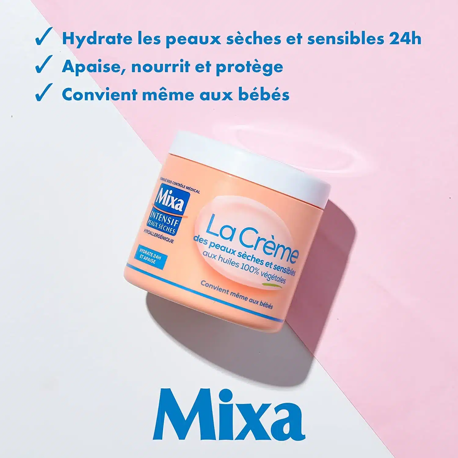 MIXA La Crème des Peaux Sèches et Sensibles Multi Usage Visage 400 ml ...