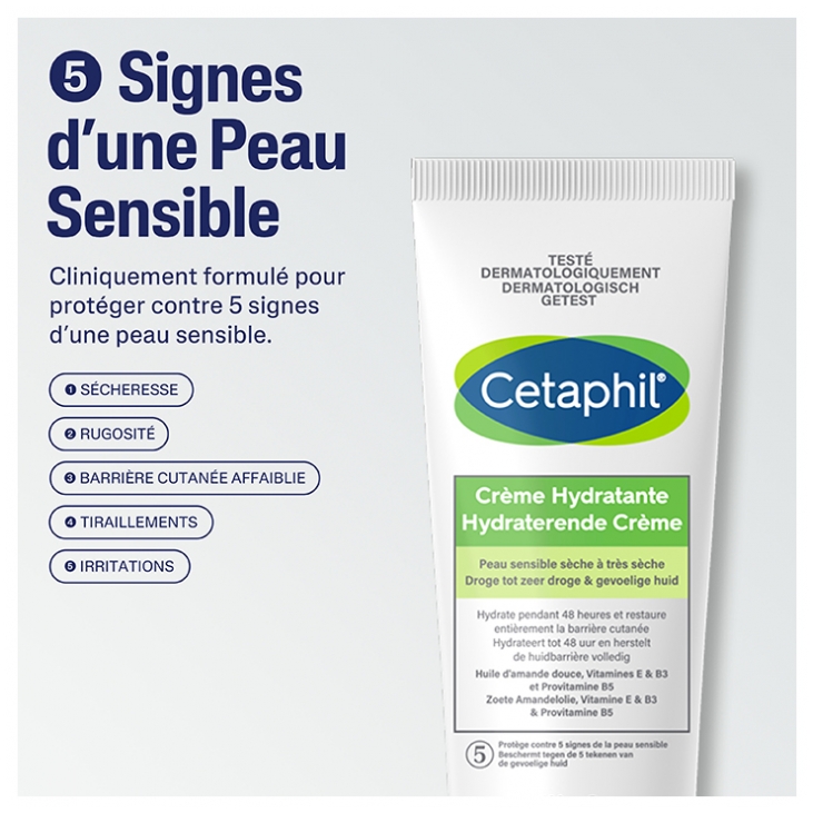 Cetaphil Crème Hydratante Réparatrice Peau Sensible Sèche 100 g ...