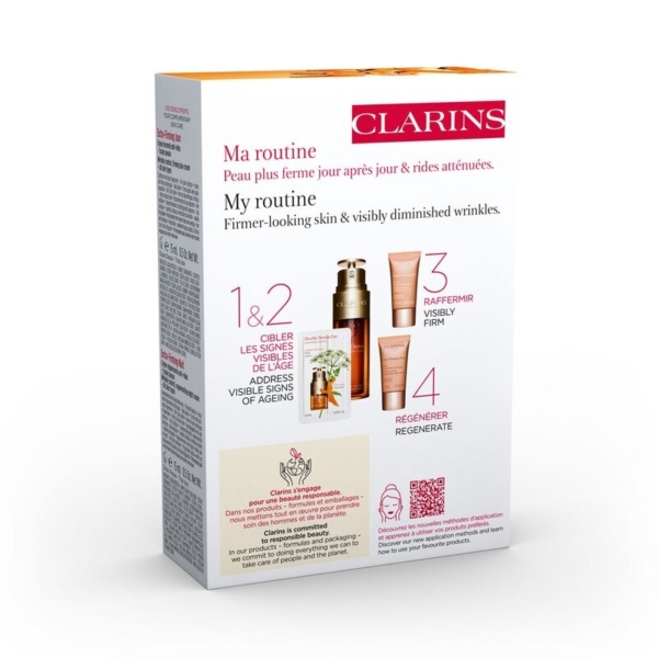Clarins Coffret Cadeau Sérum Double Routine Extra Raffermissant Peau ...